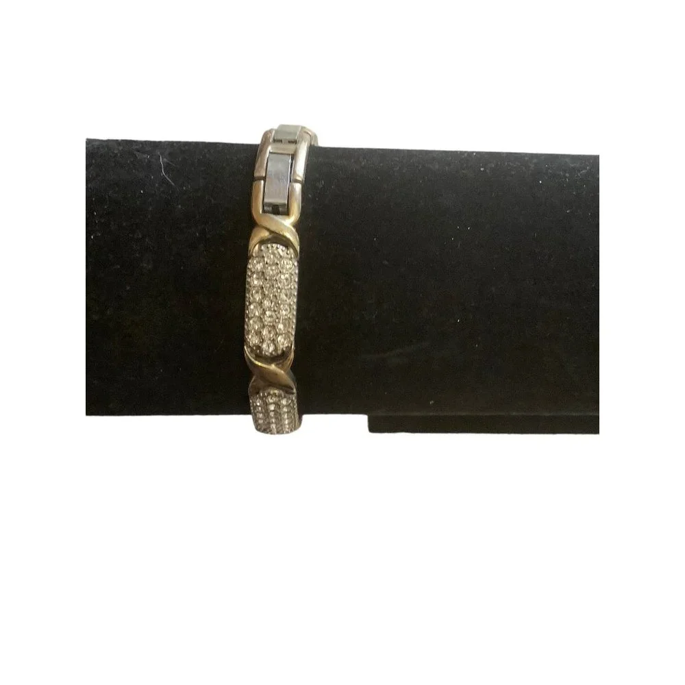 Vintage | Jewelry | Vintage Silver Tone Clear Gemstone Oval Link Tennis ...